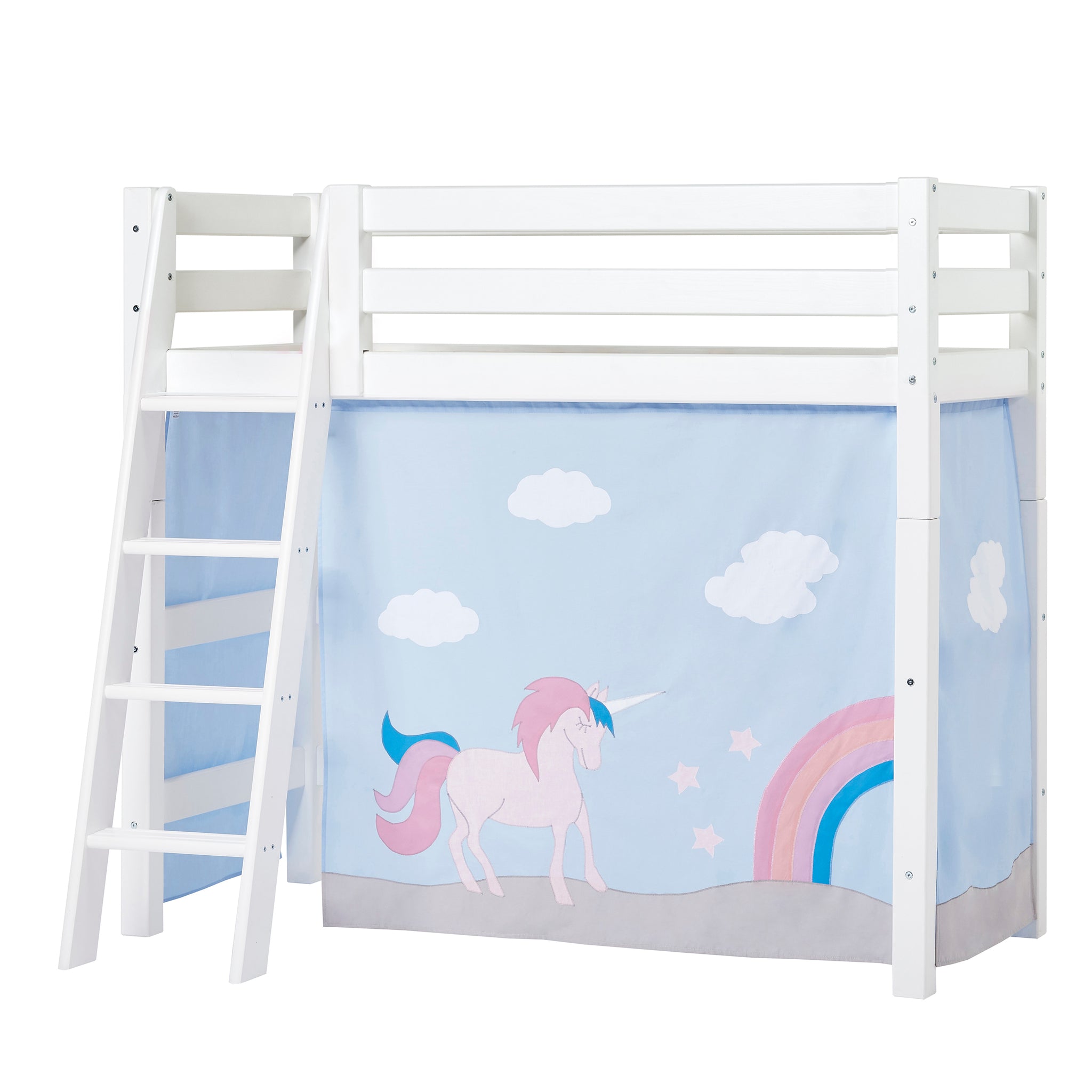 Hoppekids ECO Luxury Letto rialzato con Unicorn Tende per letti